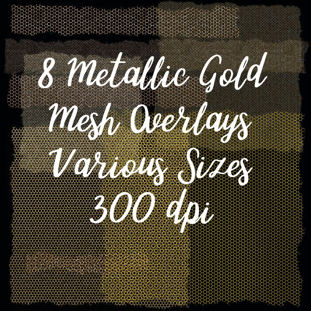 Gold Metallic Mesh Overlays Png Files With Transparent Background Clip ...