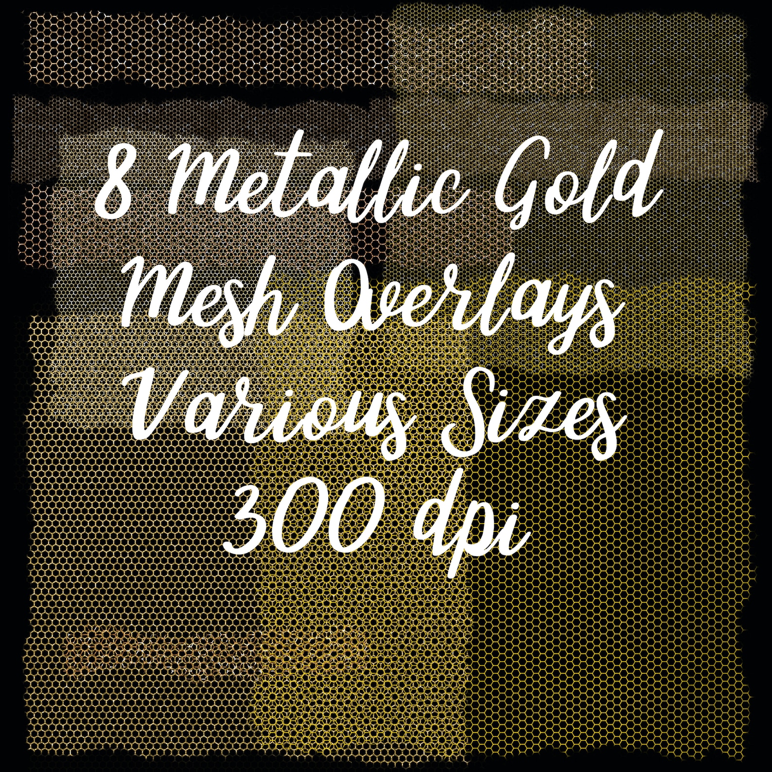 Gold Metallic Mesh Overlays Png Files With Transparent - Etsy