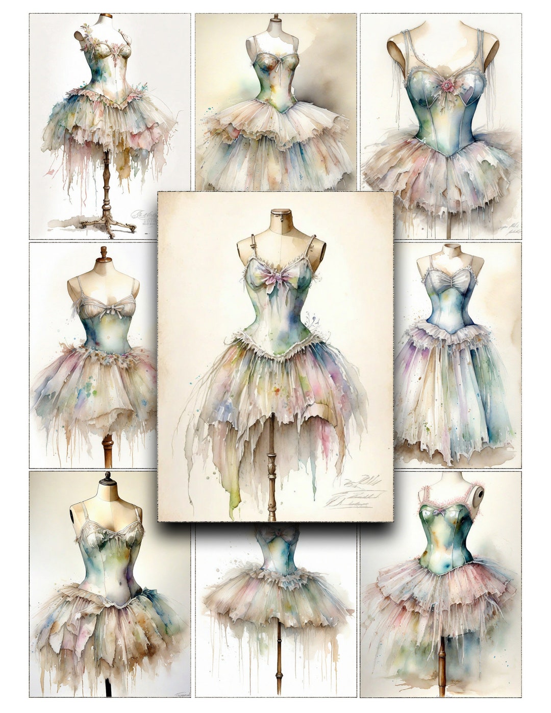 Ballet, Dance, Tutus, Dancers, Printable Paper, ATC, Journaling Cards ...