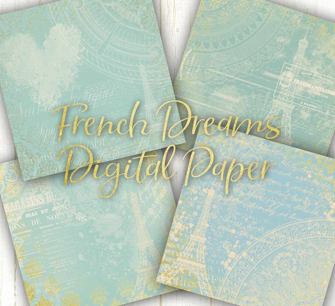 French Eiffel Tower Paris Paper Crafts Printable 12x12 Digital - Etsy