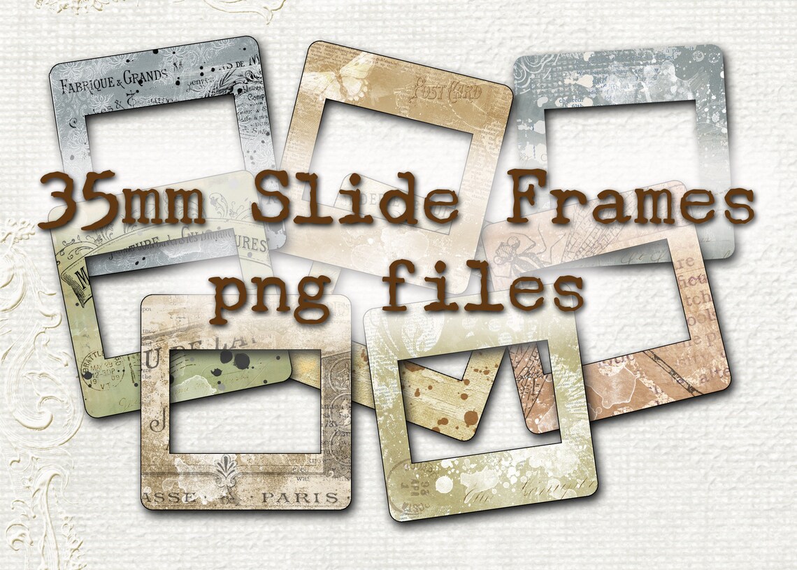 Rustic 35mm Slide Frames: Vintage Scrapbook PNG (digital Download) - Etsy