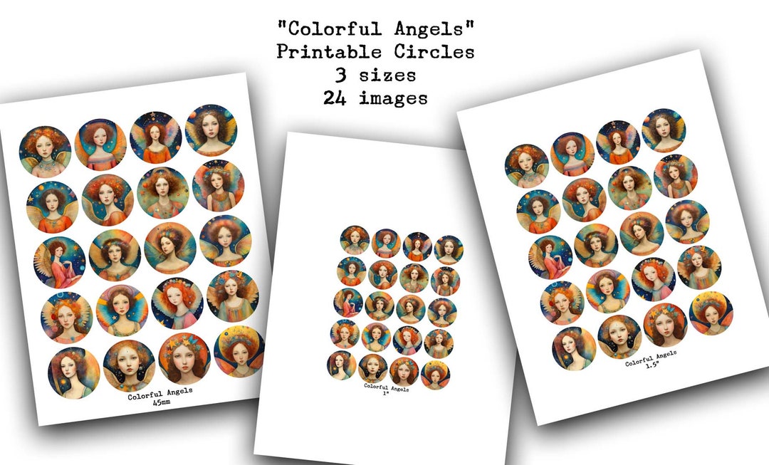 ANGELS, Colorful, Circles, Digital Images, Fantasy, Bezel Images ...