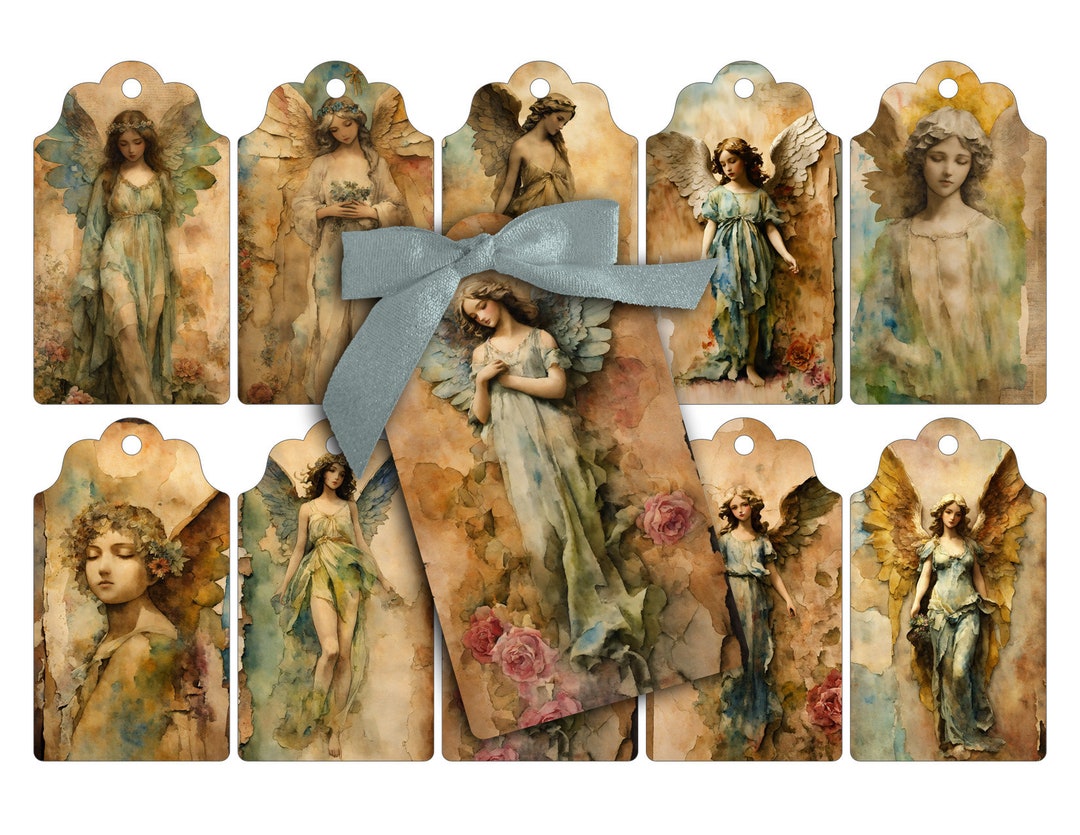 Printable Tags: ANGELS Vintage Style Ephemera (digital Download) - Etsy