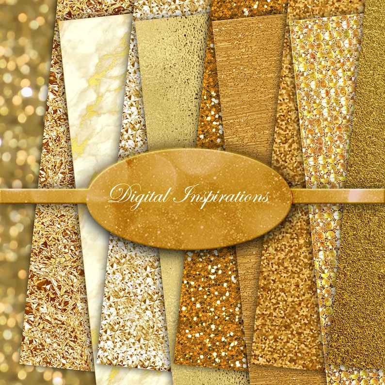 Metallic Gold 12x12 Digital Scrapbook Scrapbooking Paper Bokeh - Etsy
