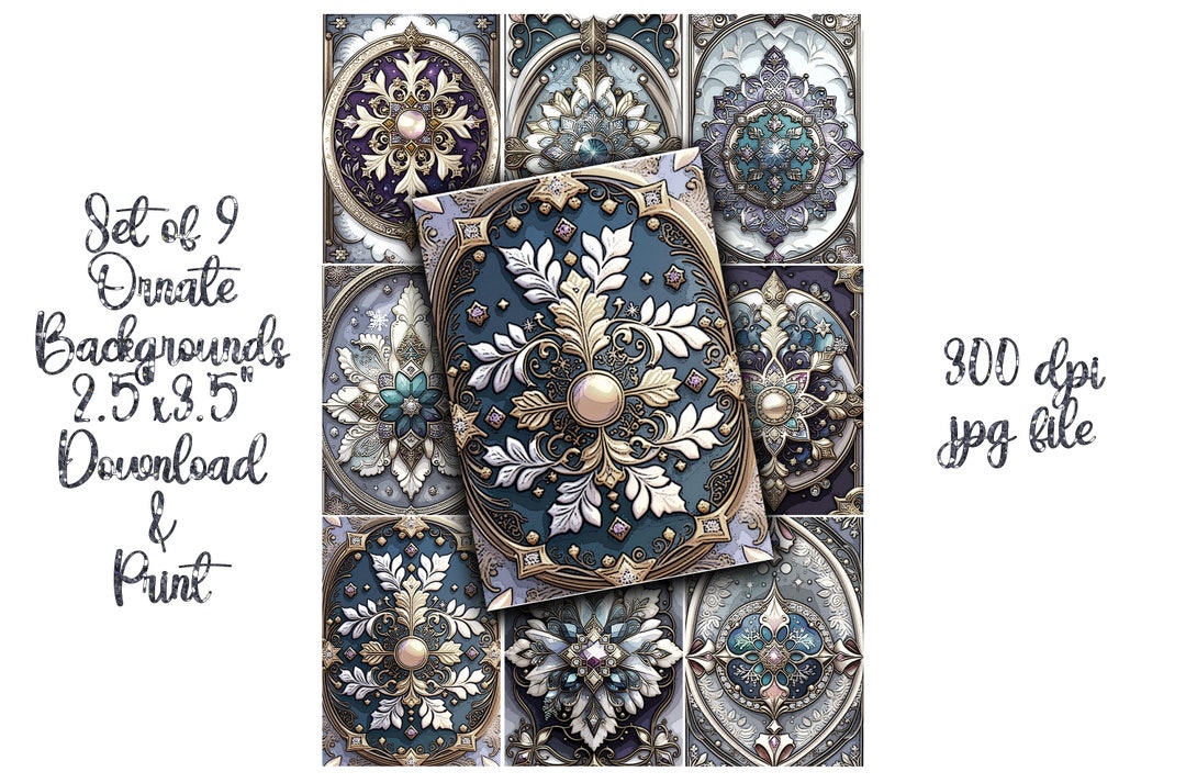 Ornate ATC Backgrounds for Collage Tags Jewelry 2.5x3.5 Inches ...