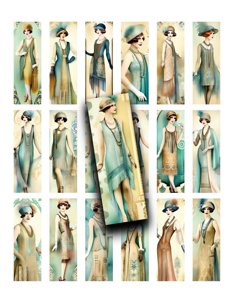 FLAPPER GALS Collage Sheet Microscope Printable Images - Etsy