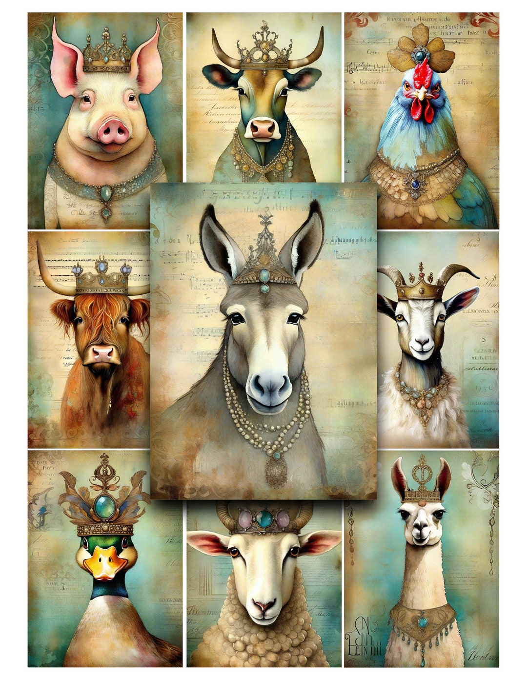 Farm Animals, Donkey, Goat, Llama, ATC, Junk Journals, Scrapbooking ...