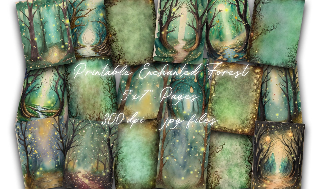 ENCHANTED FOREST 5x7 Digital Journal Pages Printable Instant Download ...