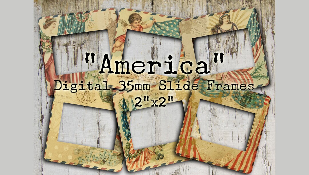Rustic 35mm Slide Frames: Vintage Scrapbook Embellishments (digital ...