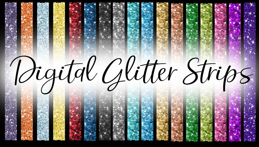 Glitter Washi Tape Strips: Shiny Scrapbook Stickers (digital Download ...