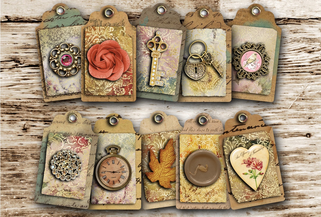 Vintage Embellished Gift Tags: Printable Antique Ephemera (digital ...