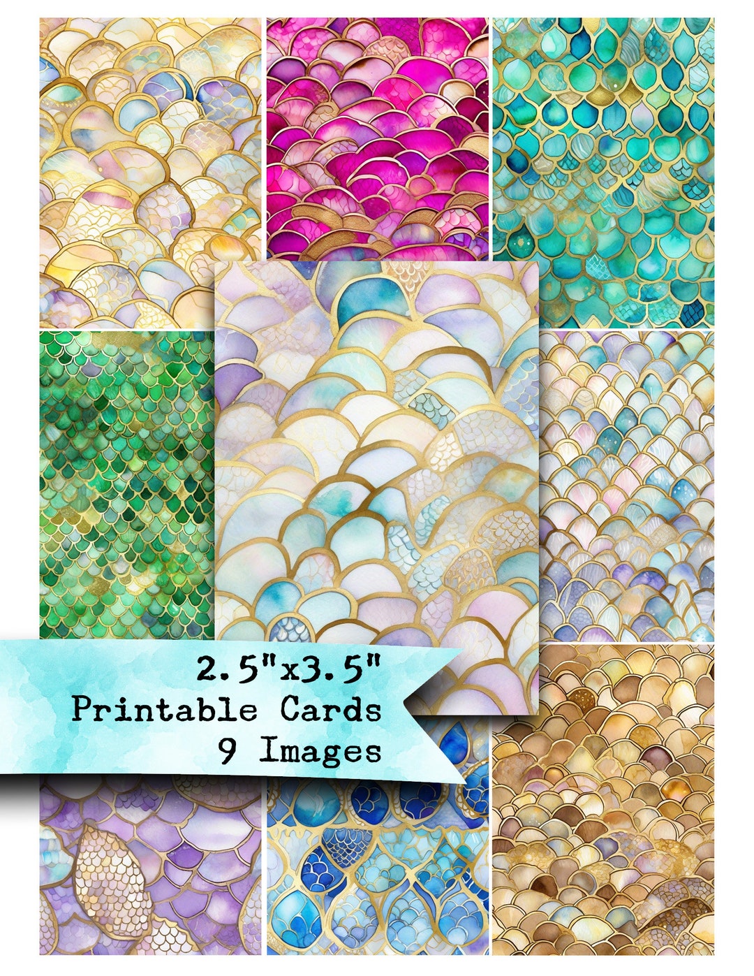 Mermaid Scales, Fish Scales, Mermaids, Watercolors, Printable Paper ...