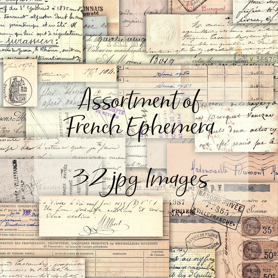 Vintage French Ephemera in Digital Form Downloadable - Etsy