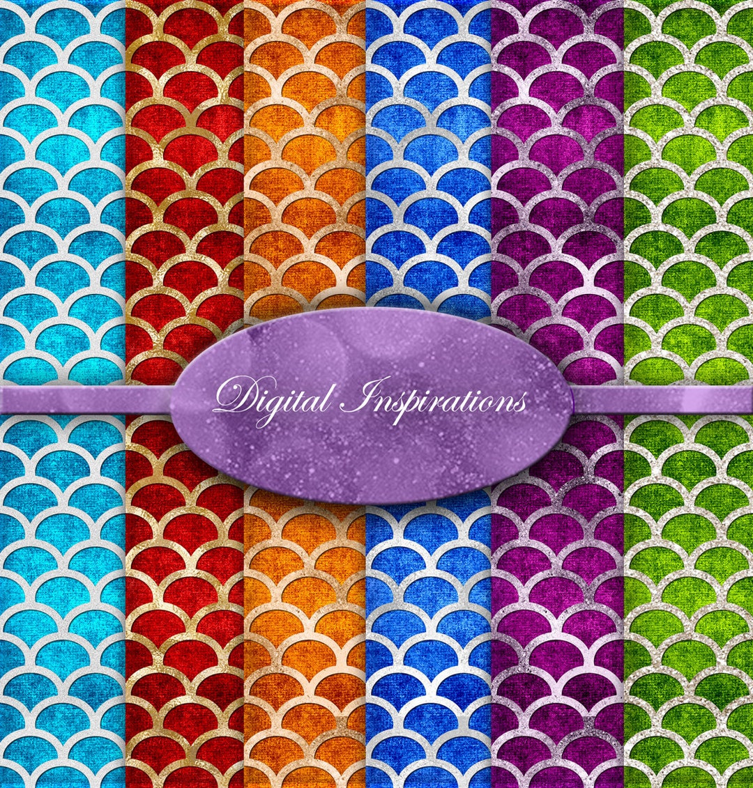 Mermaid Paper 8.5x11 Inch Digital Paper Downloadable Paper Printable ...