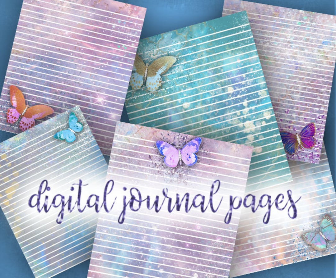 Butterflies Butterfly Digital Journal Pages Printable Instant Download ...