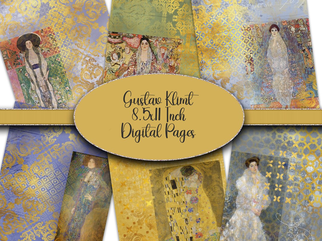 GUSTAV KLIMT Digital Junk Journal Pages Printable Stationery Writing ...