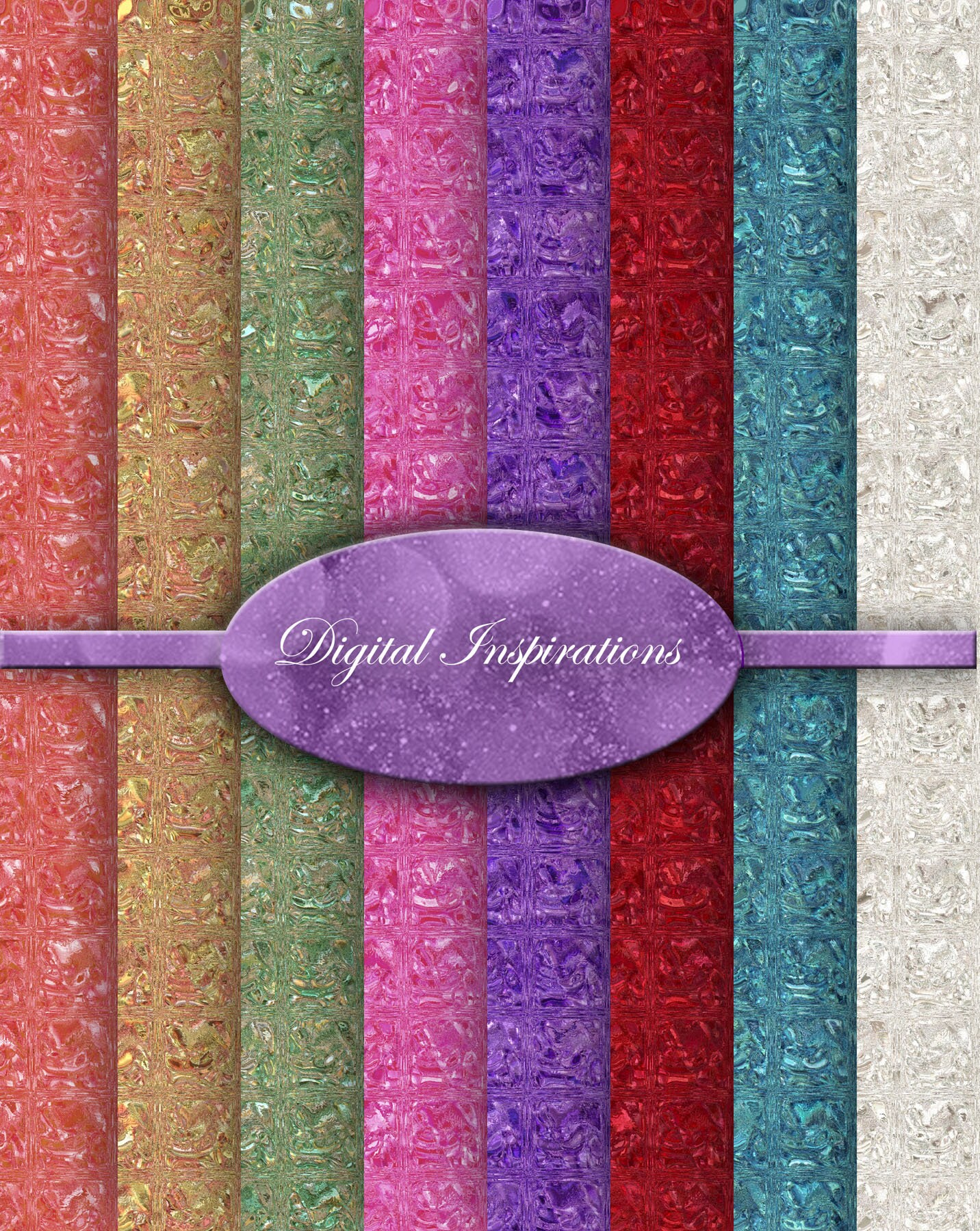 Colorful Glass Papers Digital Paper Pack 12x12 Scrapbook Collage Sheet ...