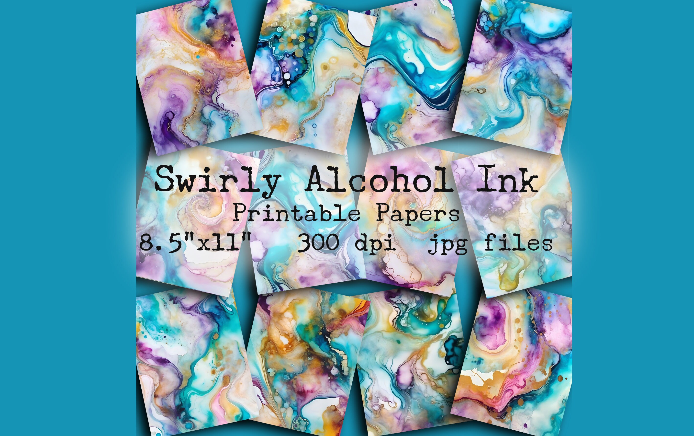 Printable Paper Paper Pack 8.5x11 Alcohol Ink Swirls - Etsy