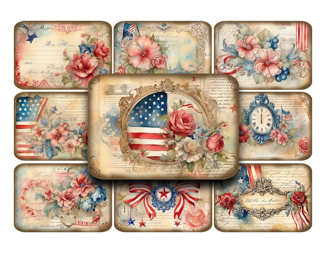 Vintage Patriotic Postcards: 4th of July Ephemera (digital Download) - Etsy