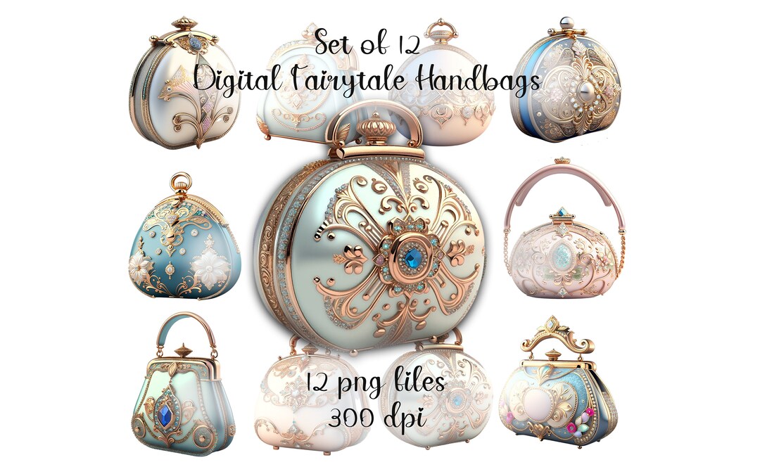 Ornate Fairytale Handbags Clip Art Clipart Sparkly Sparkle Png Instant ...