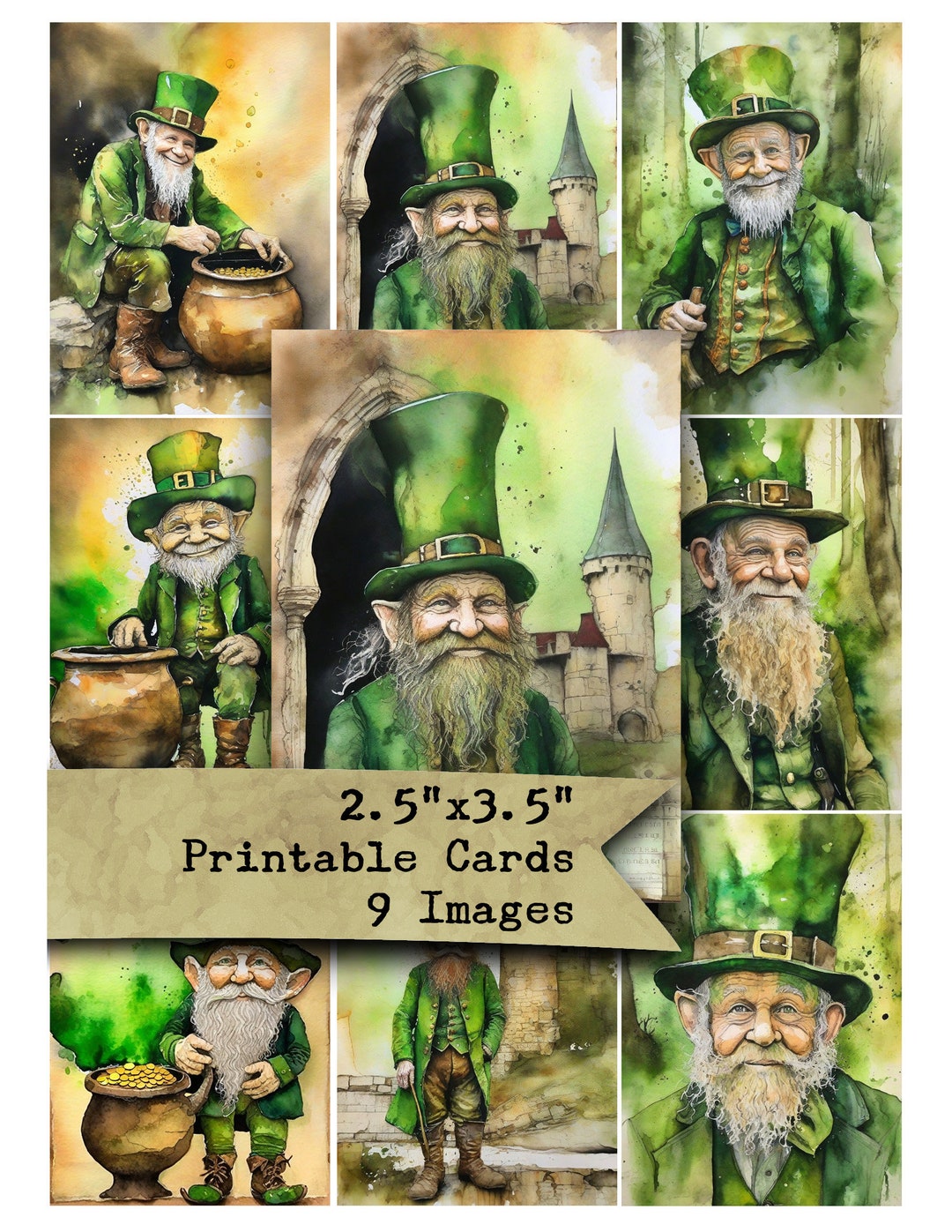 Mixed Media, Watercolor, Leprechauns, Irish, Folklore, Clipart, Clip ...