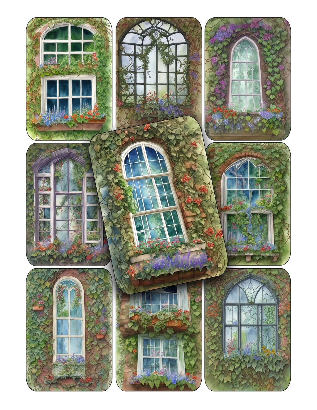 FAIRY Windows ACEO ATC Backgrounds for Collage Tags 2.5x3.5 Inches ...