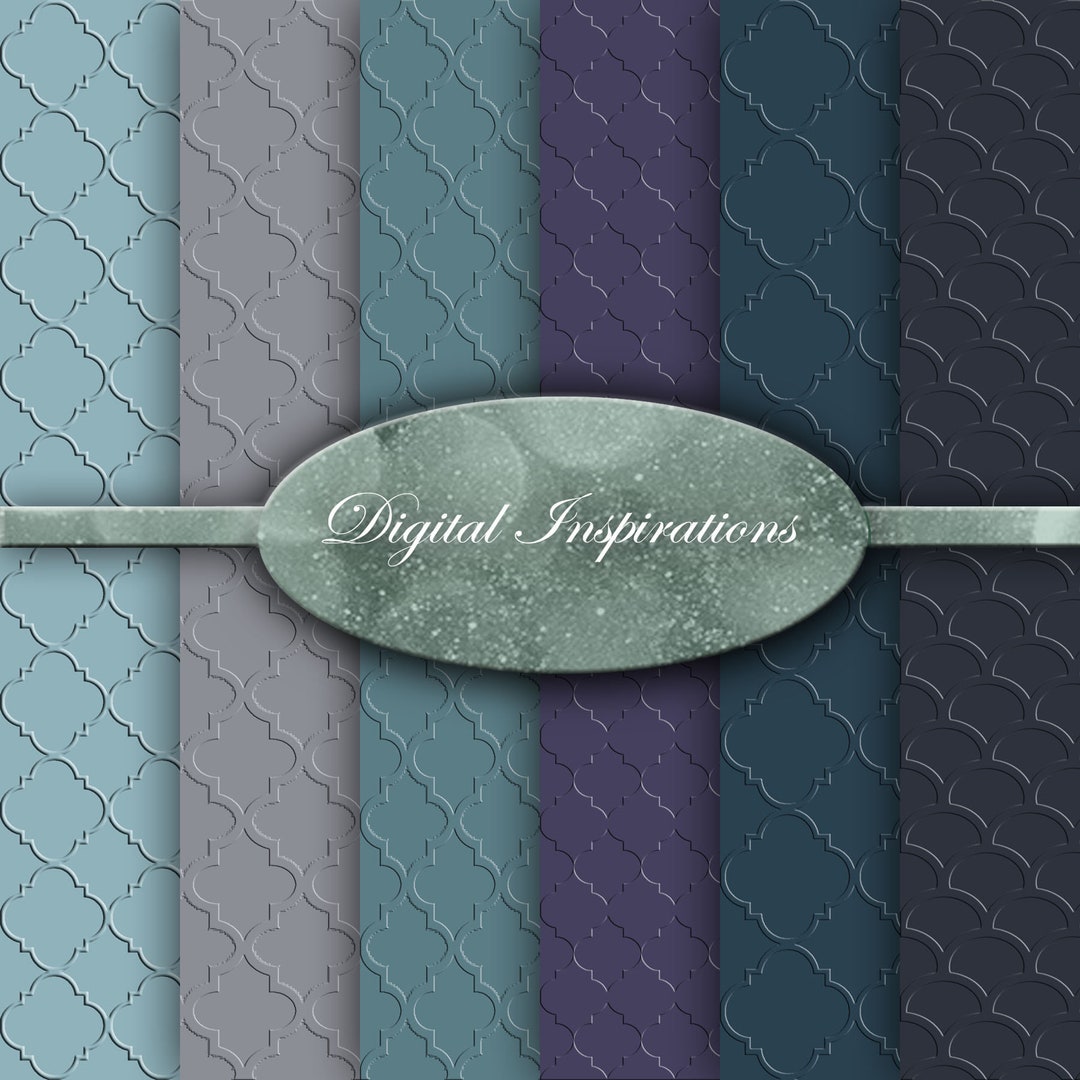 Embossed Moroccan Design Digital Paper Pack 12x12 Scrapbook Mixed Media ...
