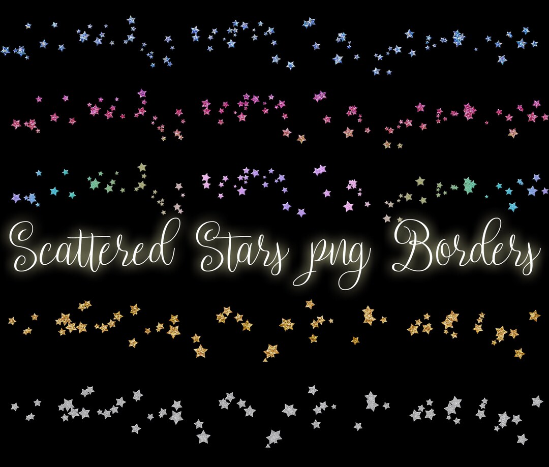 Colorful Sparkly Stars Borders Scatters Winter Graphics Stardust ...