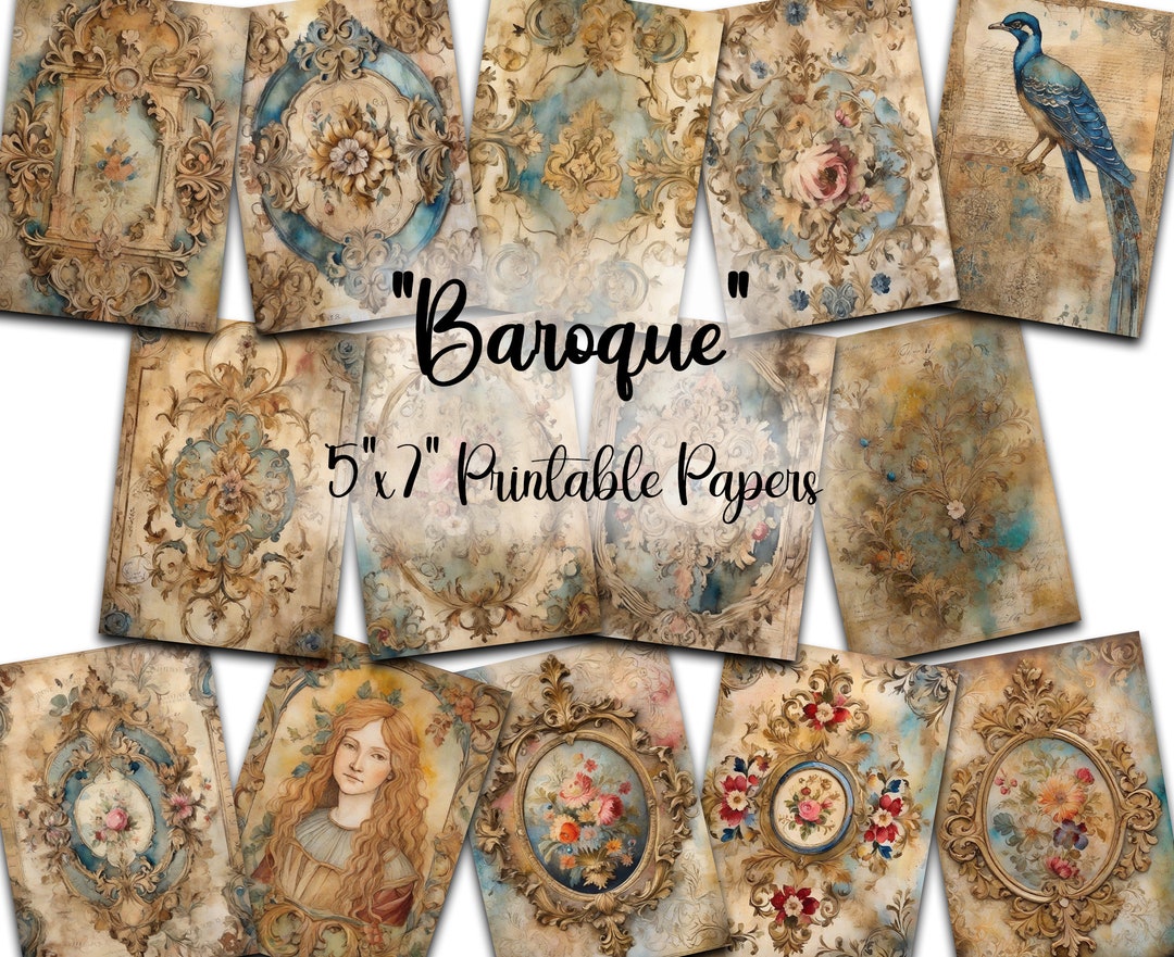 Ephemera, Junk Journal, Baroque, Journals, Floral, Rococo, Printable ...
