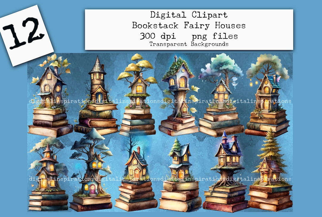 Clipart, Fairies, Fairy Houses, Books, Book Stacks, Png, Clipart ...