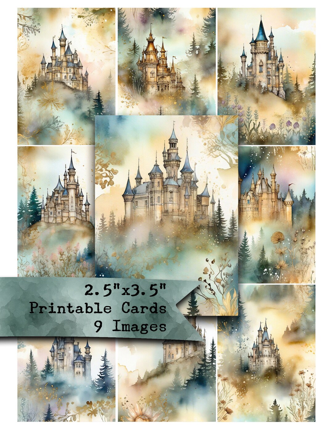 Castles, Fairytales, Castle, Architecture, Printable Paper, ATC ...