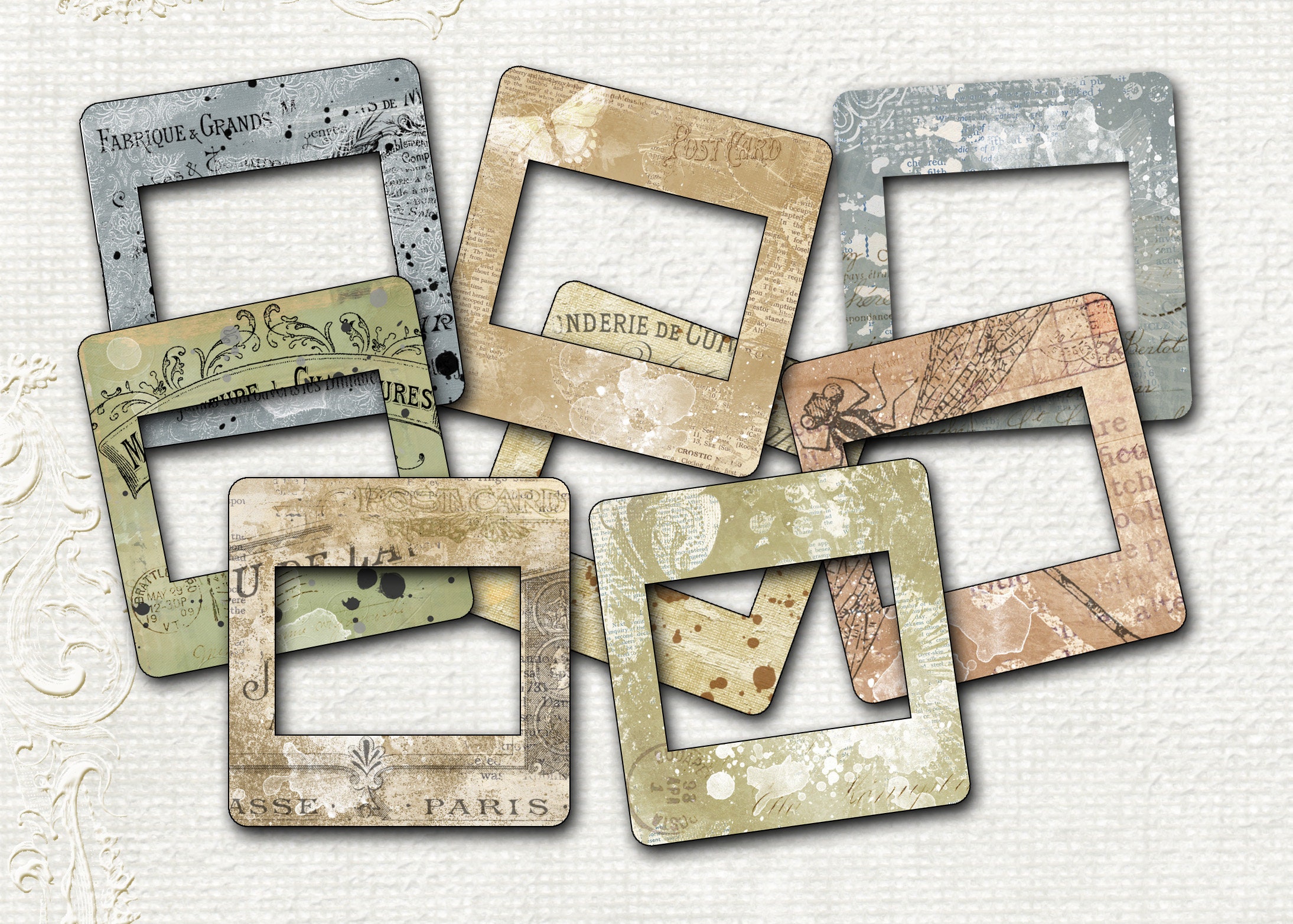Rustic 35mm Slide Frames: Vintage Scrapbook PNG (digital Download) - Etsy