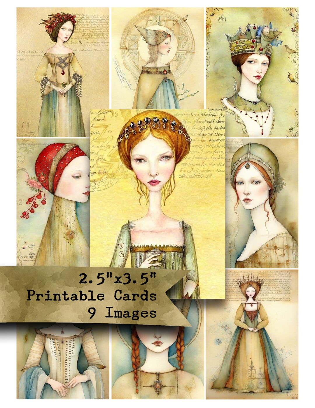 Medieval Maidens Collage Sheet: Junk Journal Ephemera (digital Download ...