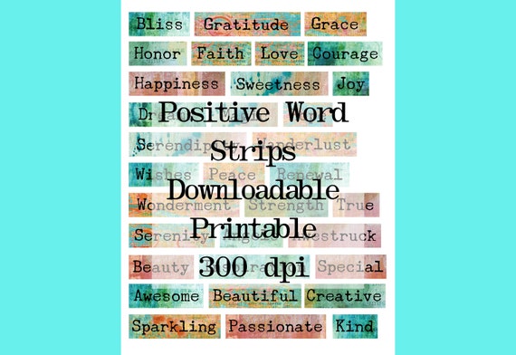 Printable Positive Words Sentiments Words Downloadable Png - Etsy