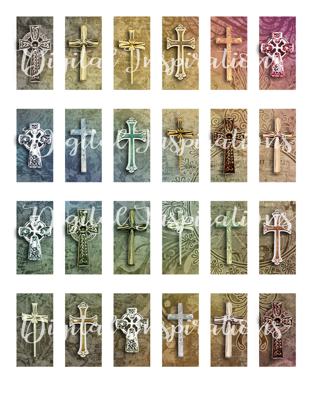 Crosses Collage Sheet: 1x2 Religious Images (digital Download) - Etsy