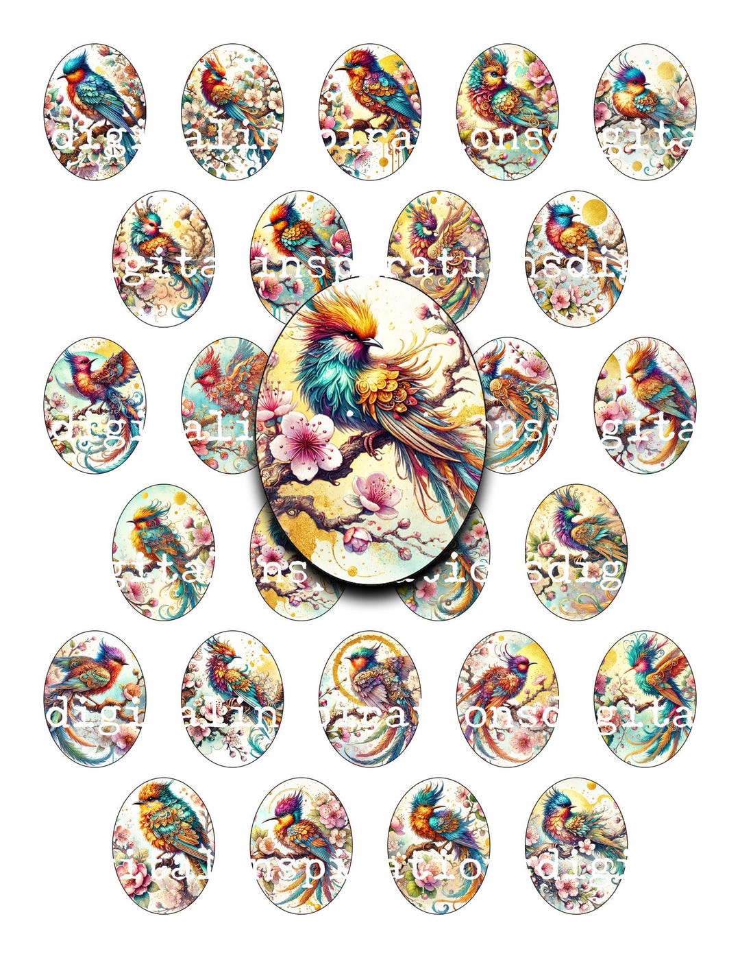 30x40, Ovals, Oval, Birds, Fantasy, Bird Clipart, Digital Birds ...