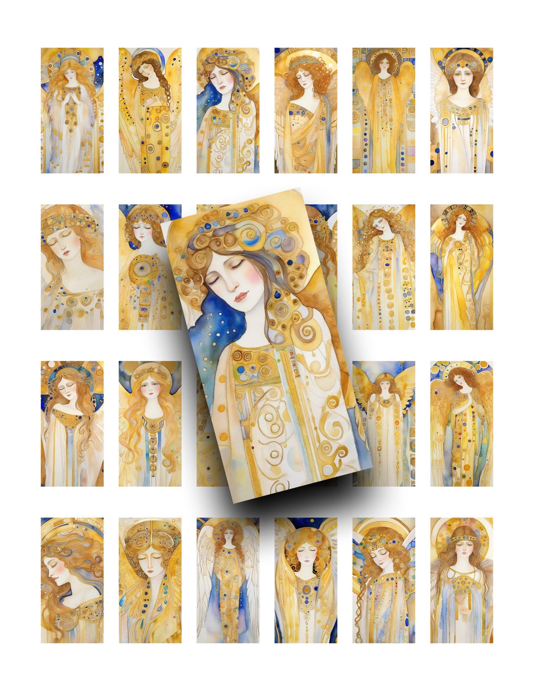 1x2, Printable Images, Domino Pendants, Journal Supplies, Angels, Klimt ...