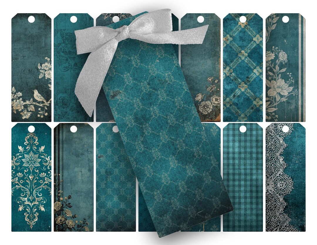 French Country Narrow Tags : Printable Collage Sheet (digital) - Etsy