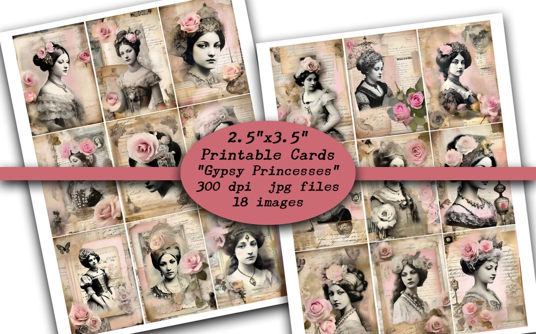Gypsies, Gypsy Princesses, ATC, Cards, Vintage Style Photos, Junk ...