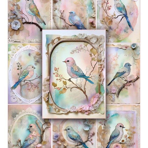 Printable Paper Bird Collage - Etsy