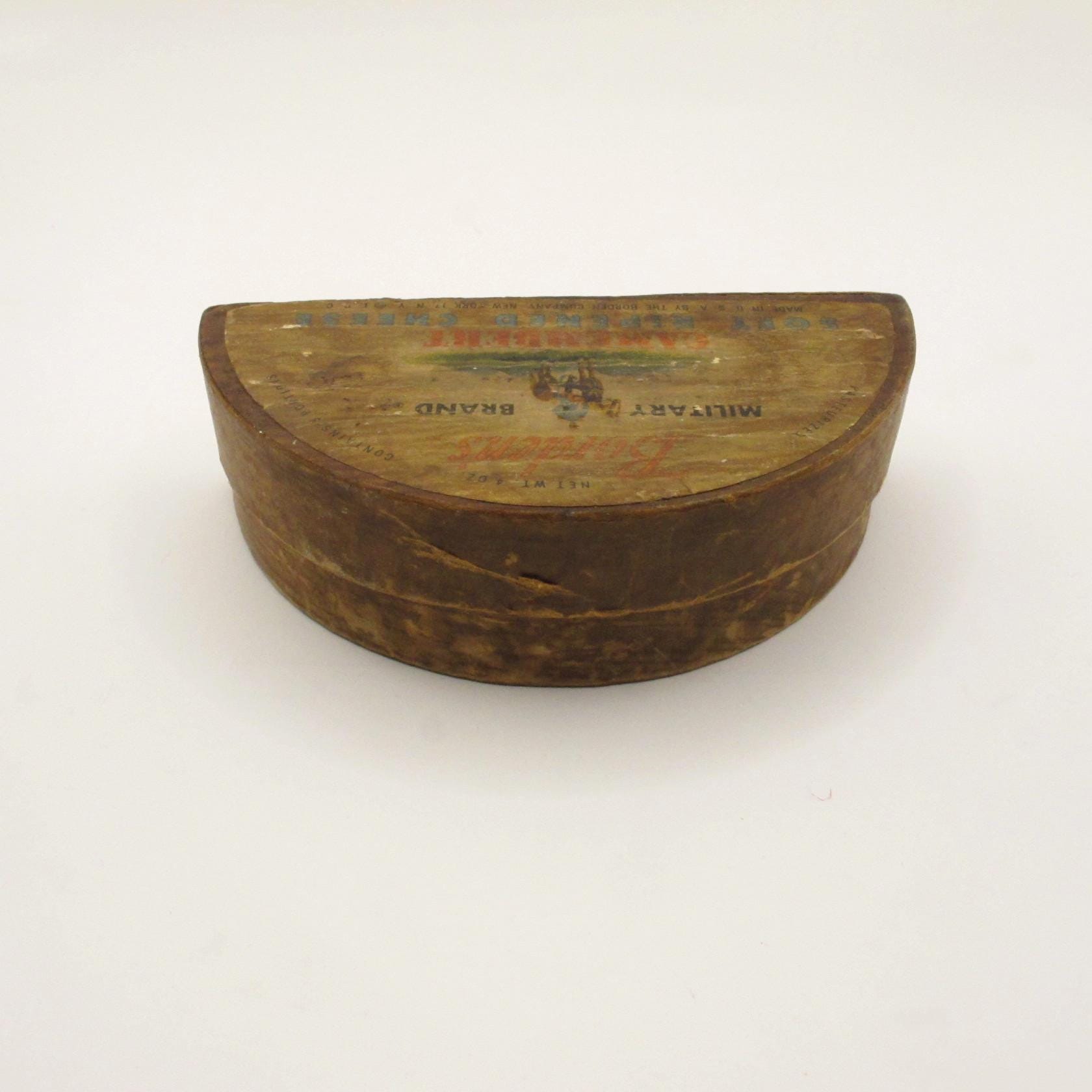 Borden's Military Brand Vintage USA Made Cartion and Wood Camembert ...