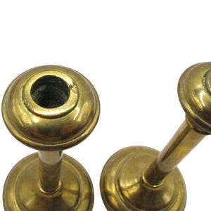 Vintage Brass Candlesticks Pair Simple Classical Short Candle Holders ...