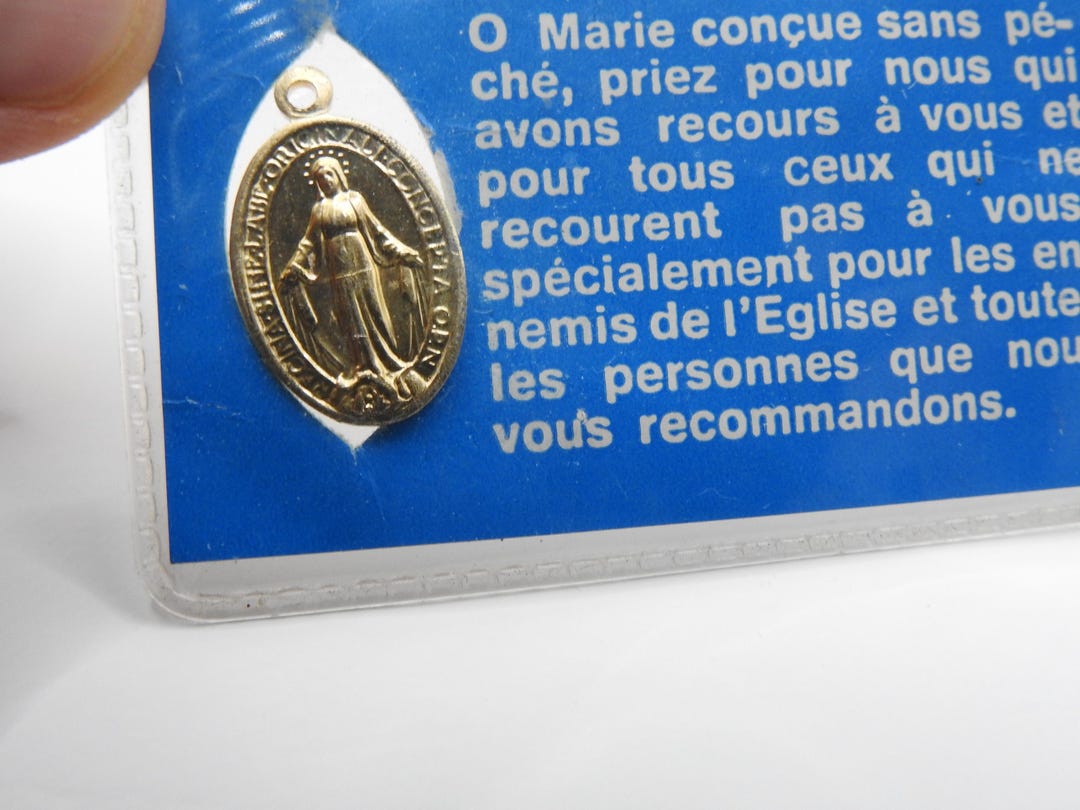New Saint Mary Medal With Prayer Catholic Regina Sine Labe Originali ...