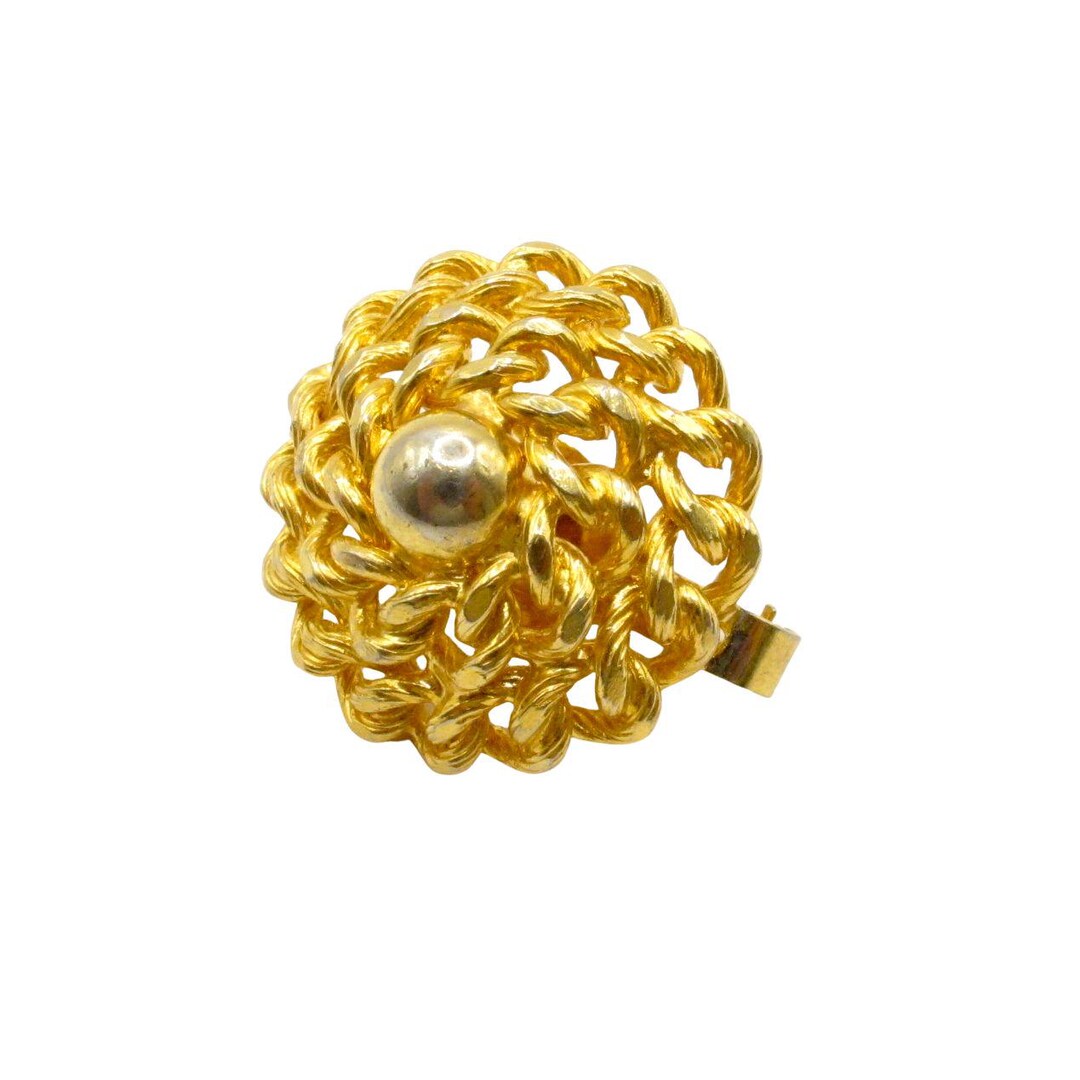 Vintage Gold Tone Flower Scarf Clip: Faux Pearl Brooch - Etsy