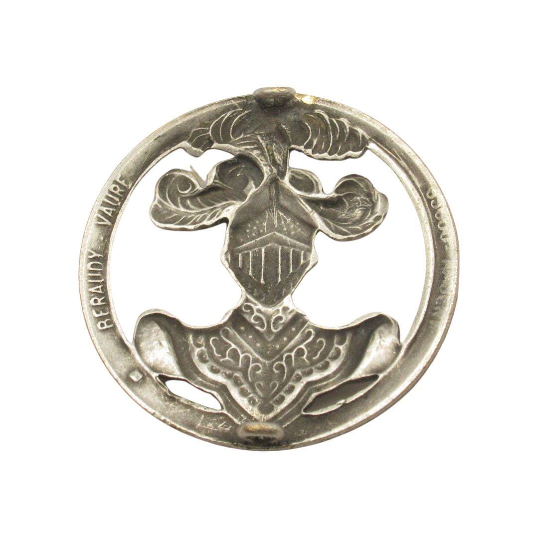 Vintage Silver Plated French Cavalry Knight Badge - 1940s Military ...