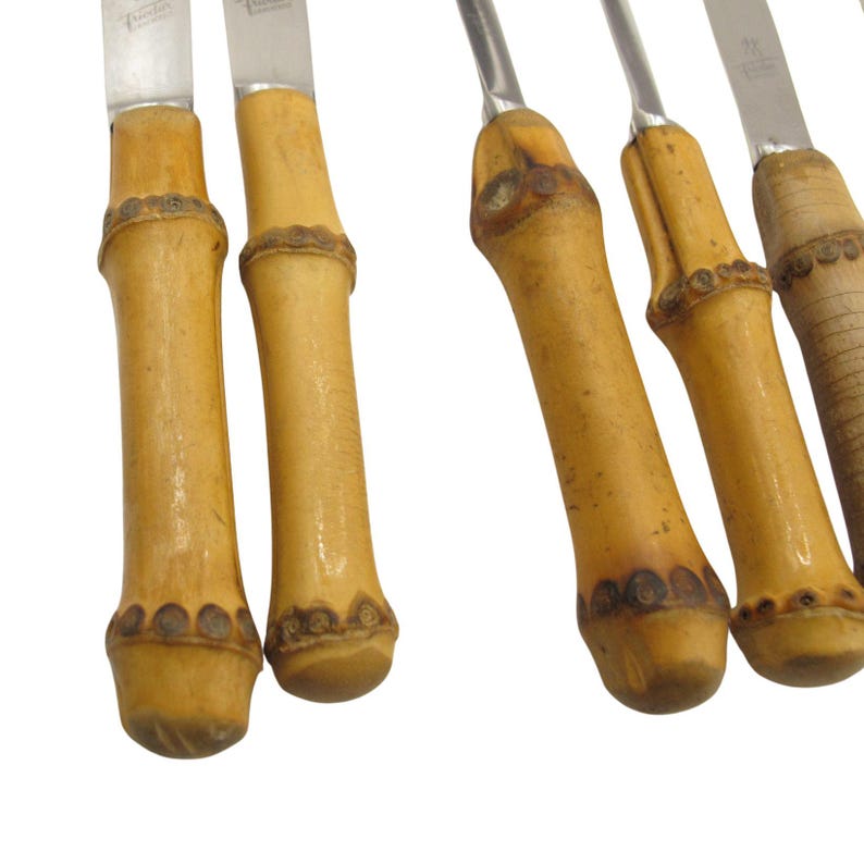 Vintage Henckels Friodur Solingen Knives | Set of 6 Bamboo Handle ...