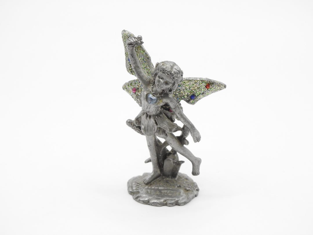 Vintage Pewter Spring Fairy March Inscription Pixie Collectable ...