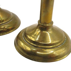 Vintage Brass Candlesticks Pair Simple Classical Short Candle Holders ...