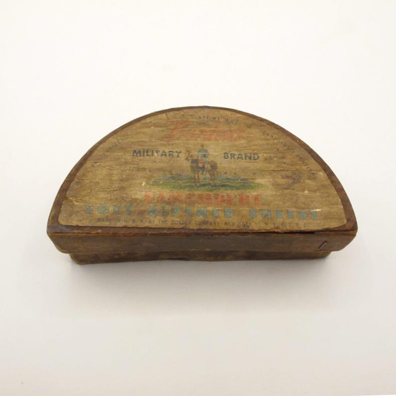 Borden's Military Brand Vintage USA Made Cartion and Wood Camembert ...