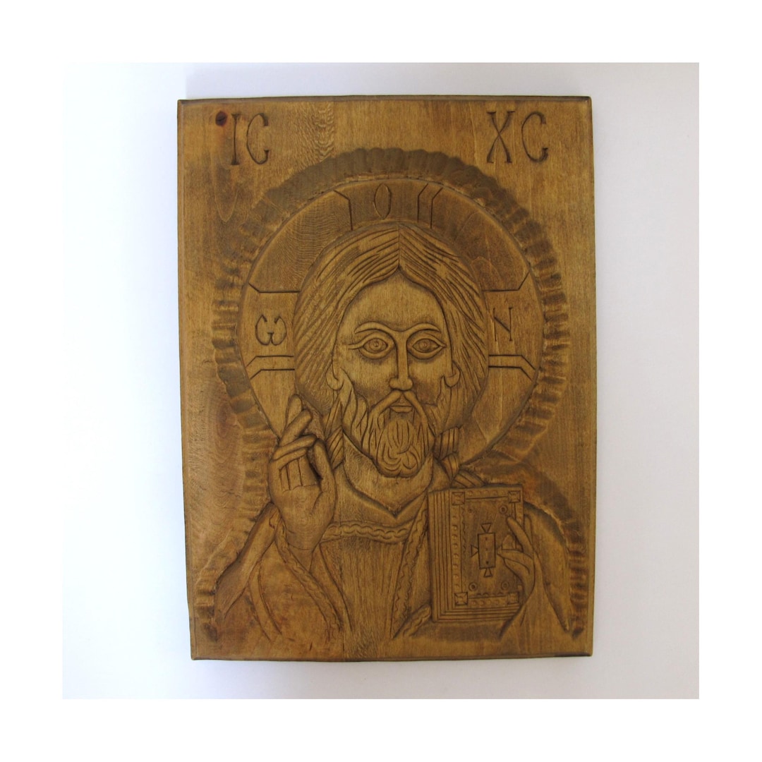 Jesus Christ Wood Carving Handmade Large Icon Orthodox Christian Church ...